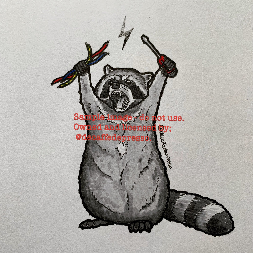 Electrician raccoon (sparky) – Decaffedepresso